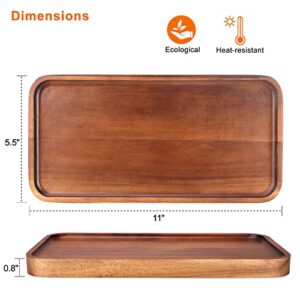 Small Wooden Platter Best Charcuterie Board Acacia Wood Serving Trays Cheese Boards Cake Appetizer Plates Kitchen Charcuterie Platters for Food Dish Rectangular Dessert Snack Decorative Tray