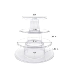 2 Set 4 Tier Macaron Display Stand Round Macaron Tower Cake Stand Dessert Cupcake Stand Cookie Tray Rack Desserts Display for Wedding Birthday Party Baby Shower Bakery Decor