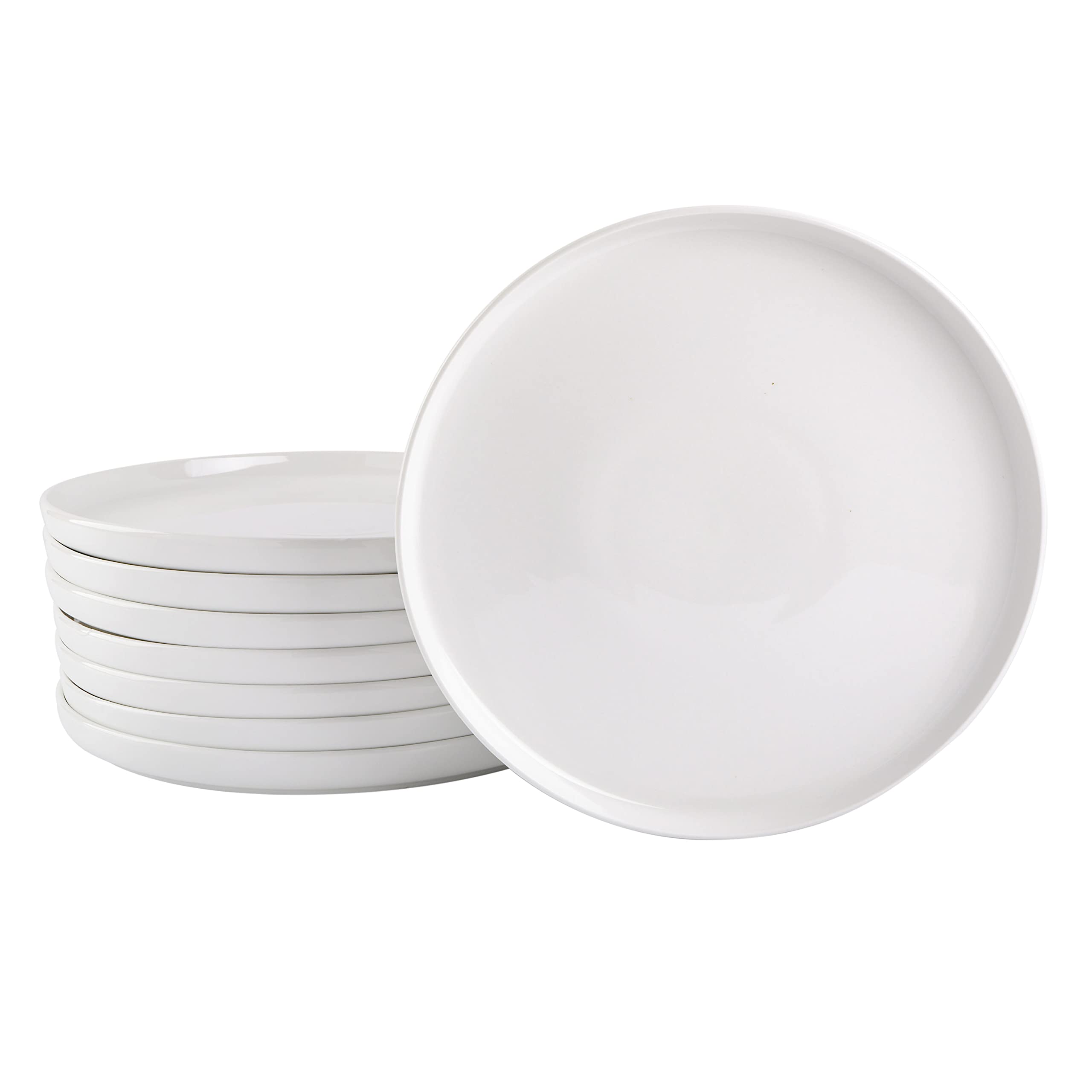 Gibson Home Oslo 8-Piece Porcelain Chip and Scratch Resistant Dinner Plate Set, White