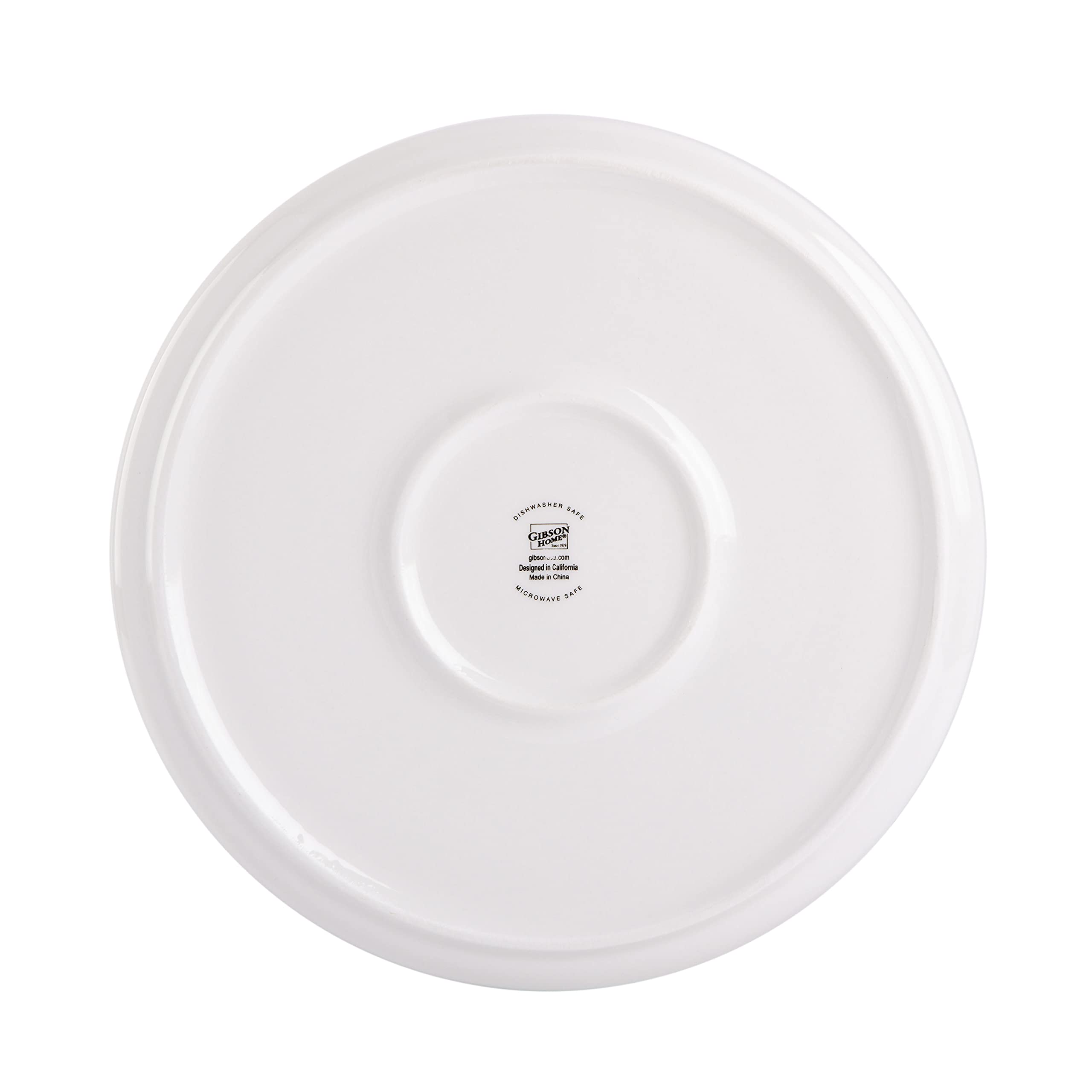 Gibson Home Oslo 8-Piece Porcelain Chip and Scratch Resistant Dinner Plate Set, White