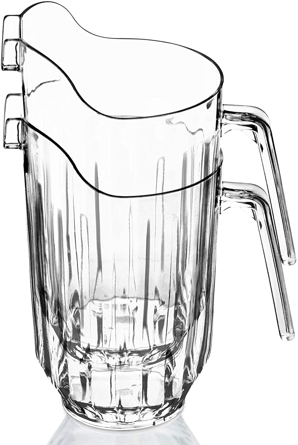 DecorRack 6 Polycarbonate Plastic Pitcher Beverage Dispenser with Pour Spout Shatterproof Catering and Restaurant Serveware for Cold Drinks, Water, Lemonade, Beer, and Sangria, 56 Ounce (6 Pack)