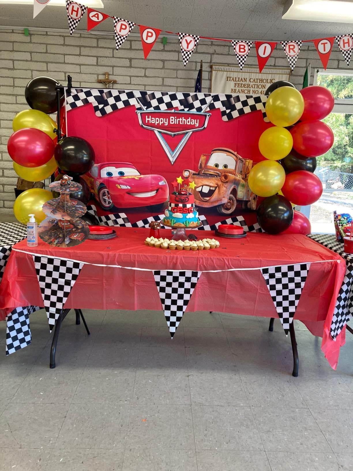 Race Car Cupcake Stand 3 Tier Red Car Theme Cake Stand Party Decoration,Racing Truck Party Cupcake Tower Boy Baby Shower Happy Birthday Supplies