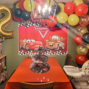 Race Car Cupcake Stand 3 Tier Red Car Theme Cake Stand Party Decoration,Racing Truck Party Cupcake Tower Boy Baby Shower Happy Birthday Supplies