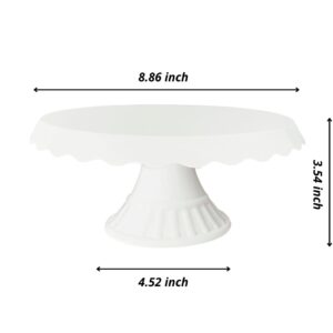 GRUPO MIRANDINHA Acrylic Round Slim Lace Cake Stand Cupcake Stand Candy Stand (White)