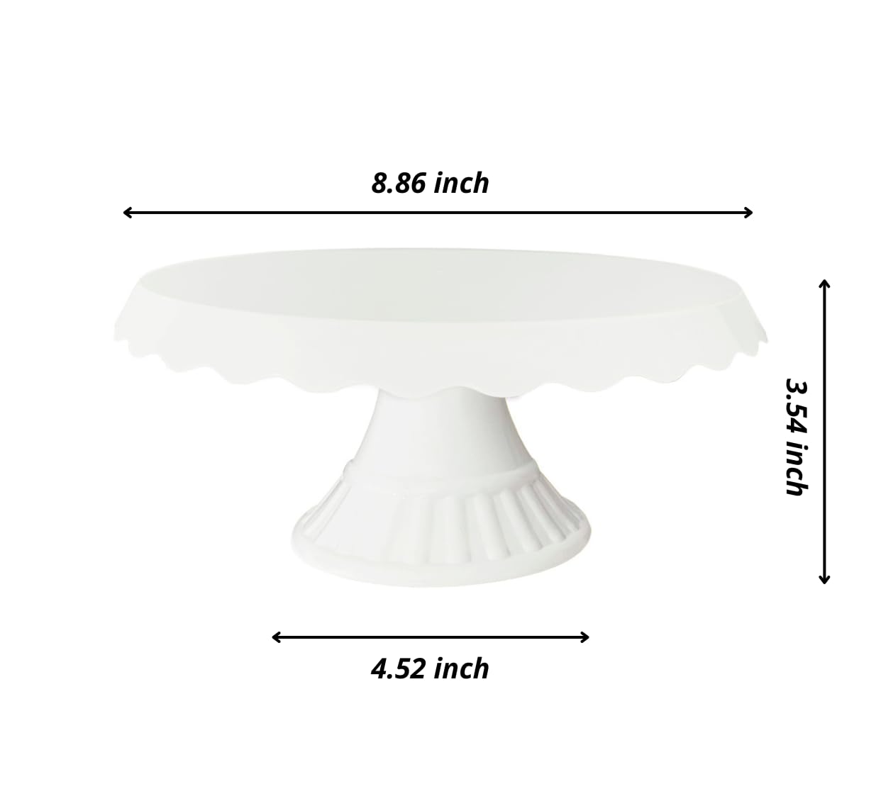 GRUPO MIRANDINHA Acrylic Round Slim Lace Cake Stand Cupcake Stand Candy Stand (White)