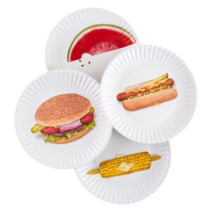 mary lake-thompson bbq picnic 9-inch melamine plates, set of 4