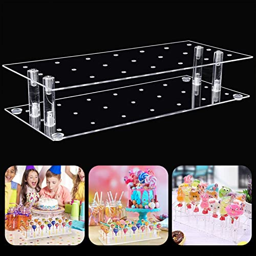 SUNLUYAO Cake Pop Display Stand with 300 PCS Cake Pop Sticks and Wrappers Kit, 21 Holders Clear Acrylic Cakepop Making Accessories for Weddings Baby Showers Halloween