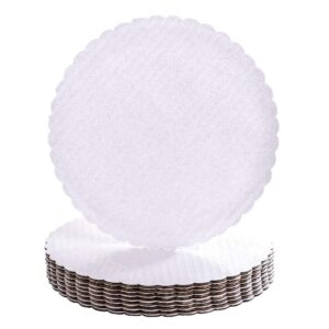 10" white scalloped edge cake boards, 6 ct