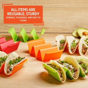 Imusa Taco Holder, 6 Pack, Green, Orange, Red