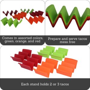 Imusa Taco Holder, 6 Pack, Green, Orange, Red