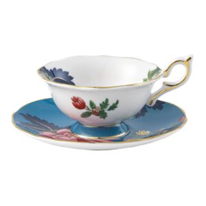 wedgwood wonderlust sapphire garden teacup & saucer