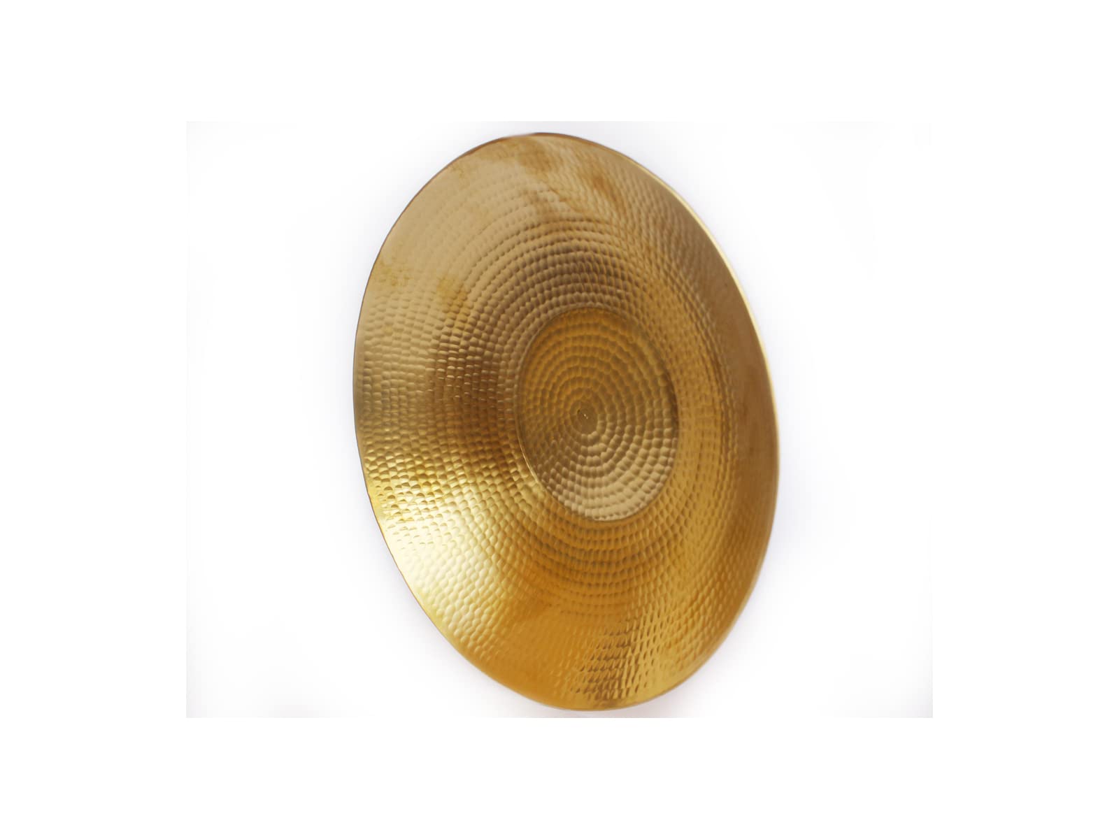 De Kulture Handmade Pure Brass Fruit Plate for Serving Traditional Dinner Serveware & Pooja Thali, Ideal for New Year, Anniversary, Birthday Gift, 10" D inches, Golden