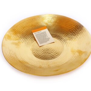 De Kulture Handmade Pure Brass Fruit Plate for Serving Traditional Dinner Serveware & Pooja Thali, Ideal for New Year, Anniversary, Birthday Gift, 10" D inches, Golden