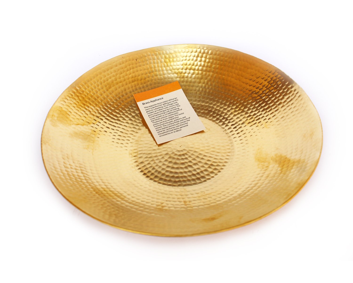 De Kulture Handmade Pure Brass Fruit Plate for Serving Traditional Dinner Serveware & Pooja Thali, Ideal for New Year, Anniversary, Birthday Gift, 10" D inches, Golden