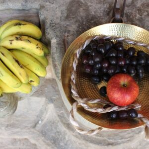 De Kulture Handmade Pure Brass Fruit Plate for Serving Traditional Dinner Serveware & Pooja Thali, Ideal for New Year, Anniversary, Birthday Gift, 10" D inches, Golden