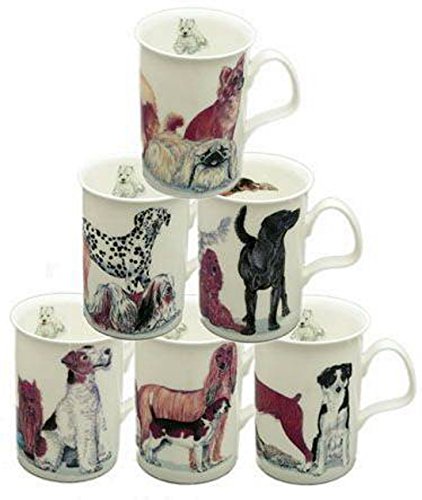 Roy Kirkham Lancaster Mug, Dogs Galore, Set of 6