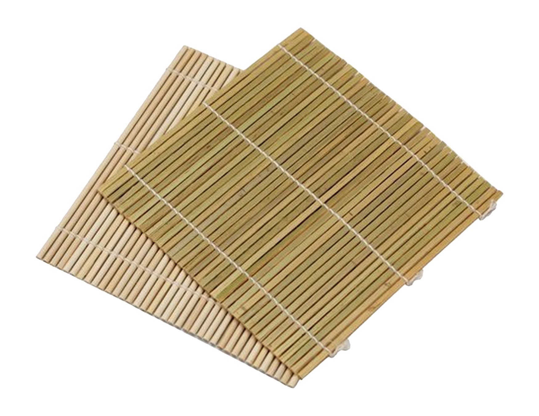 JapanBargain 3987, Set of 6 Bamboo Sushi Rolling Mats Sushi Roller Sushi Mat Sushi Maker Kit, Flat and Round Bamboo Mats, 9-1/2 Inches