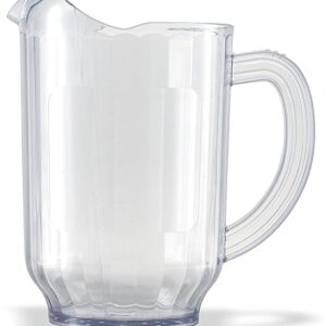 Carlisle FoodService Products Versapour Clear Pitcher Tall Pitcher for Restaurants, Catering, Kitchens, Plastic, 60 Ounces, Clear, (Pack of 6)