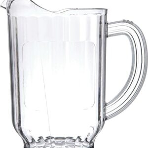 Carlisle FoodService Products Versapour Clear Pitcher Tall Pitcher for Restaurants, Catering, Kitchens, Plastic, 60 Ounces, Clear, (Pack of 6)