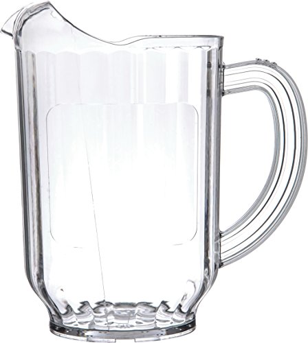 Carlisle FoodService Products Versapour Clear Pitcher Tall Pitcher for Restaurants, Catering, Kitchens, Plastic, 60 Ounces, Clear, (Pack of 6)