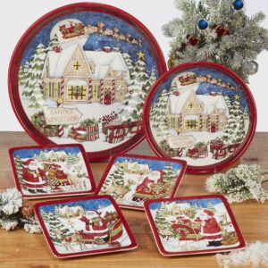 Certified International Santa's Workshop 11" Dinner Plates, Set of 4, Multicolor