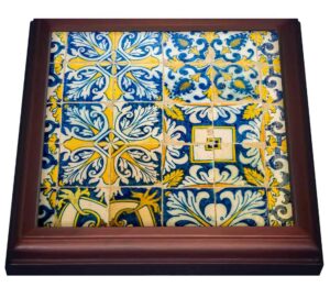 3drose portugal, azores, sao miguel island, ponta delgada. azulejo tiles. - trivets (trv_330466_1)