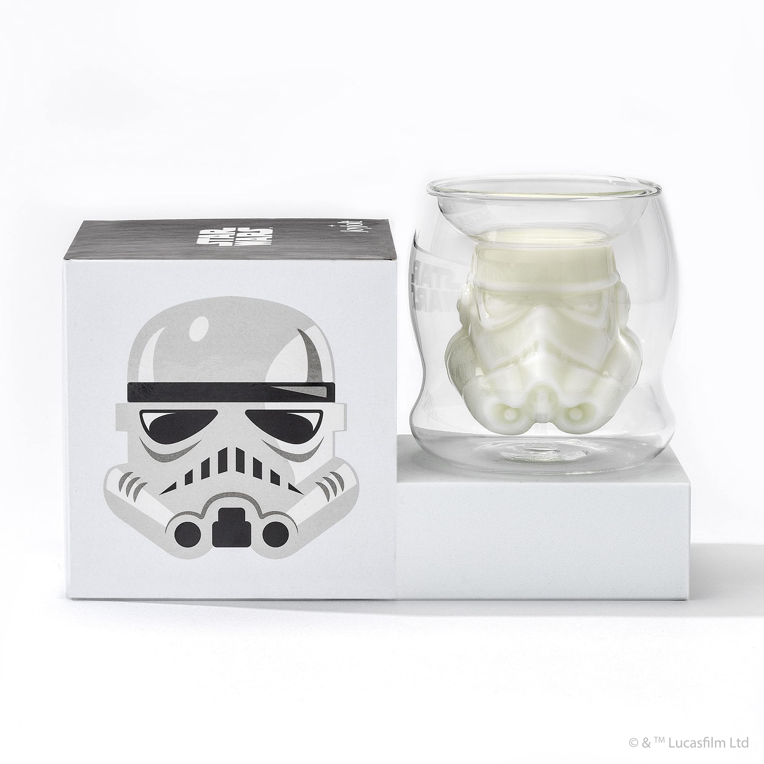 JoyJolt Star Wars Stormtrooper 3D Helmet 6.5oz Double Wall Glass Coffee Cup. From The Star Wars Coffee Mug, Glass Coffee Cups, Espresso Cups and Tea Cups Collection of Double Wall Glasses.