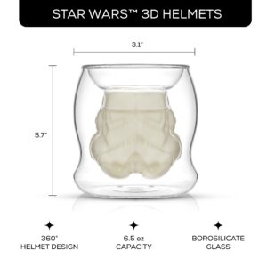 JoyJolt Star Wars Stormtrooper 3D Helmet 6.5oz Double Wall Glass Coffee Cup. From The Star Wars Coffee Mug, Glass Coffee Cups, Espresso Cups and Tea Cups Collection of Double Wall Glasses.