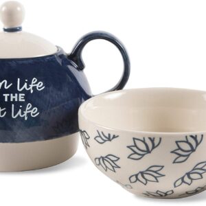 Pavilion - Mom Life Is The Best Life - 15 Oz Teapot & 8 Oz Teacup Tea For One Set