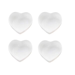 ceramic heart shape sauce dish,multipurpose mini seasoning dishes sushi dipping bowl appetizer plates serving dish saucers bowl love wedding gift (set of 4) (white)