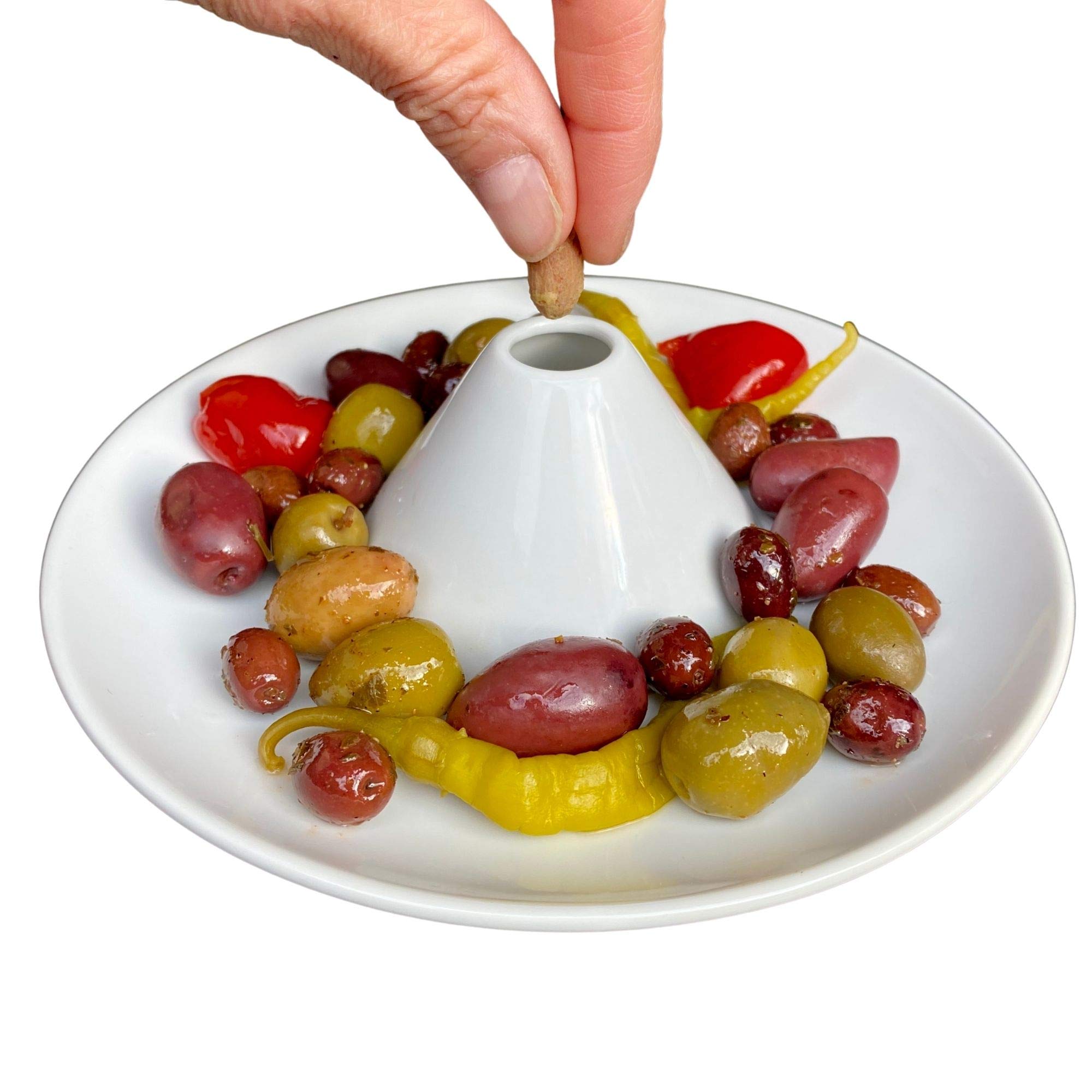 Corico - The Olive Boat & Pit Port - Porcelain Serving Dish for Charcuterie Boards & Appetizers