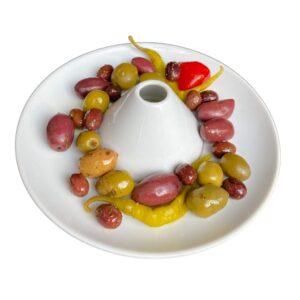 Corico - The Olive Boat & Pit Port - Porcelain Serving Dish for Charcuterie Boards & Appetizers