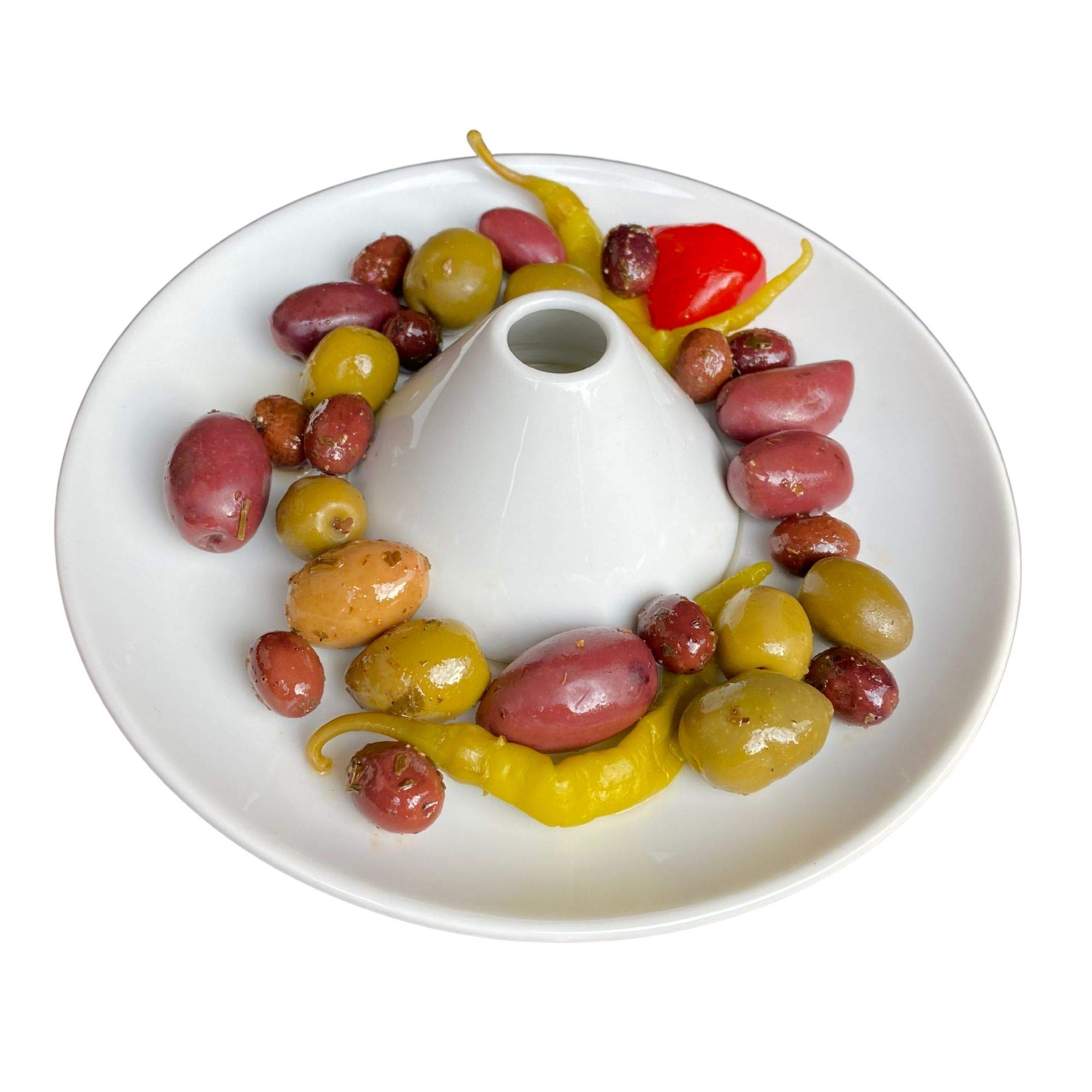 Corico - The Olive Boat & Pit Port - Porcelain Serving Dish for Charcuterie Boards & Appetizers