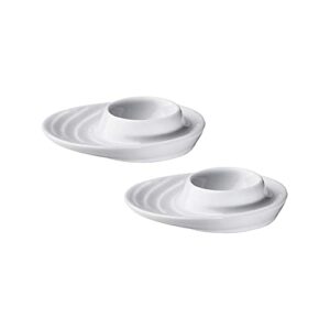 Küchenprofi Set of 2 Egg Cups with Oval Base, White Porcelain Egg Holders for Hard or Soft Boiled Eggs, 3.5-Inch by 4-Inch