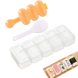 diy sushi molds rice ball molds set include 1 piece sushi rice shape maker, 1 piece rice baller shaker with rice paddle