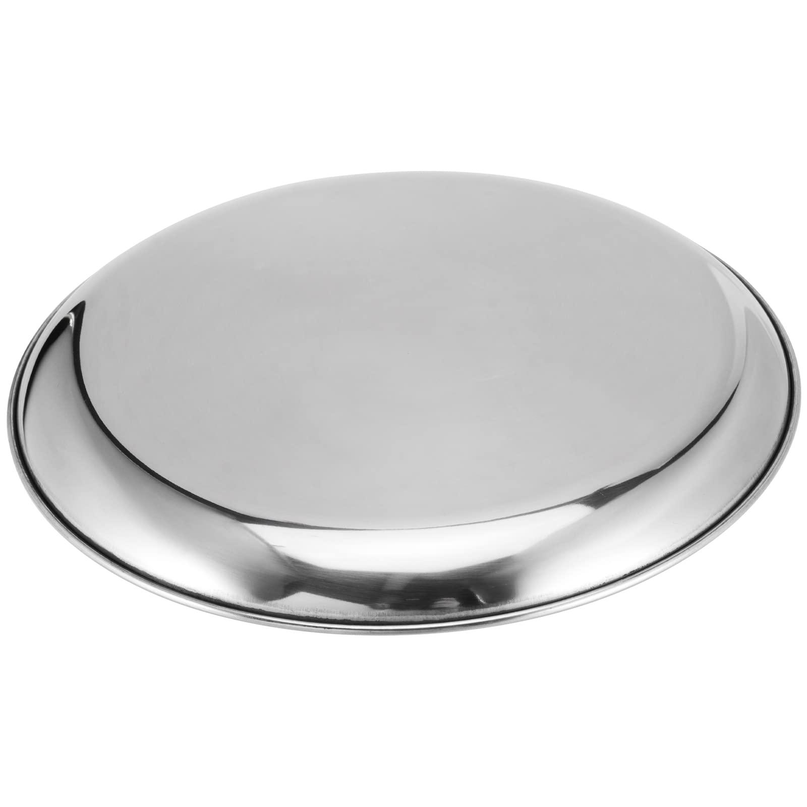 JOIKIT 4 Pack 12 Inch Stainless Steel Plate, Round Metal Dinner Plates, Kitchenware Dinner Dishes Serving Tray Large Camping Plates for BBQ, Snack, Food Serving, Dishwasher Safe