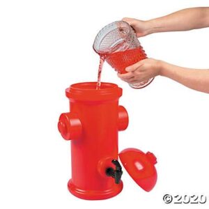 Fire Hydrant Drink Dispenser (holds 1.75 Gallons) Firefighter and Dog Paw Party Supplies