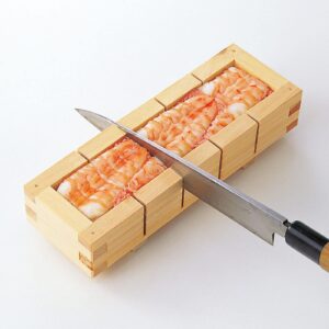 EDOYA Hinoki Wood Sushi Press Mold Oshizushi Made in Japan 5 slices(8.3×3 inch)