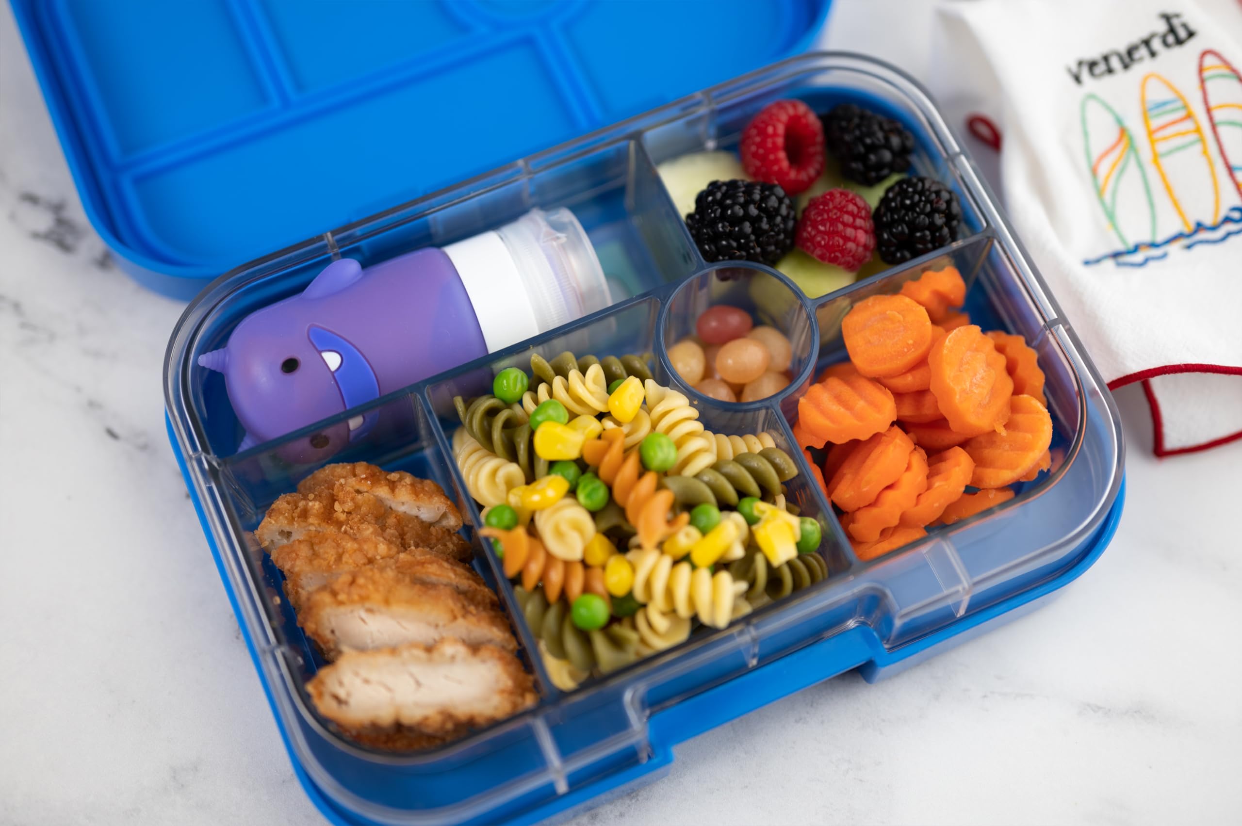 Yumbox Silicone Squeeze Bottle (Set of 3 - Funny Monsters) Leakproof Mini Condiment Squeeze Bottles, Sauce Containers for Lunch Box, salad dressing bottles with flip cap, easy fill and clean.