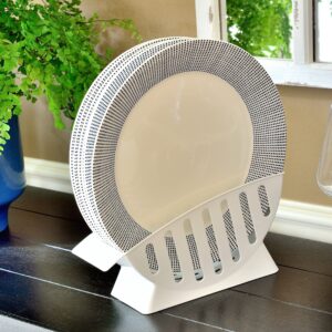 Youngever 10 Inch Dinner Plates Holder, Dish Drainer, Salad Plate Holder, Dessert Plate Holder, Dinner Plates Rack, Plastic Plates Holder