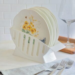 Youngever 10 Inch Dinner Plates Holder, Dish Drainer, Salad Plate Holder, Dessert Plate Holder, Dinner Plates Rack, Plastic Plates Holder