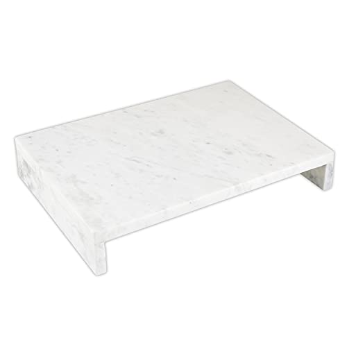 Santa Barbara Design Studio Table Sugar Waterfall Pedestal Cheese Board, 14" x 10", White Marble