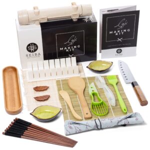 sushi making kit for beginners - premium grade sushi maker kit - complete sushi roller kit including sushi bazooka & sushi mat for rolling that perfect sushi - diy sushi kit for home