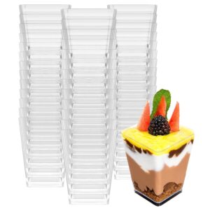 killer's instinct outdoors 50 plastic party cups for dessert 5.4 oz serve tiramisu parfait dip sundaes single serve desserts and more clear plastic tumbler glasses mini appetizer dish or square bowl