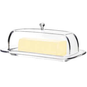 youngever plastic butter keeper, reusable clear butter dish, butter container with lid