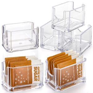 Dicunoy Set of 8 Sugar Packet Holder, Acrylic Clear Sugar Caddy for Coffee Bar, Classic Sugar Bag Sweetener Packets Storage Container for Tea Bag Organizer, Table, Restaurant, Hotel