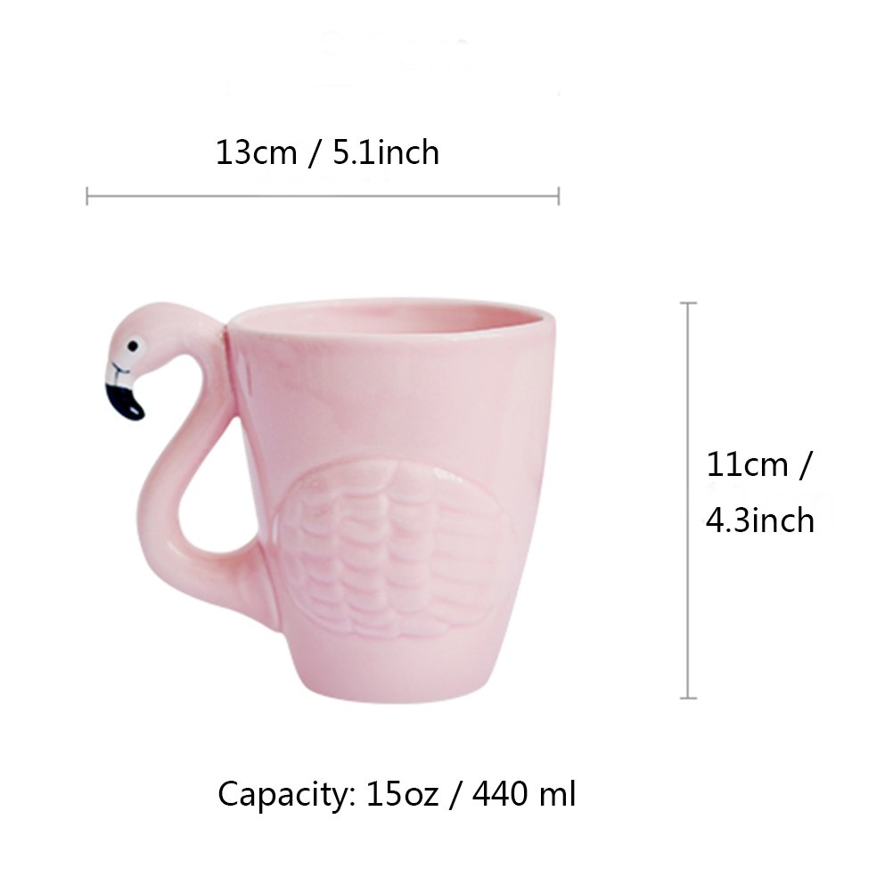 JointVictory 34 oz Flamingo Teapot - Pink Flamingo Gift for Women Small Porcelain Tea Pot - Microwave and Dishwasher Safe (Teapot)