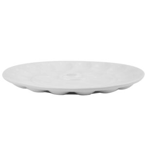 Foraineam 12.6 Inches Porcelain Deviled Egg Tray/Platter, White Egg Dish with 25 Compartments