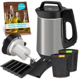 ivation herbal infusion machine, botanical extractor infuser for making butters, oils & tinctures, chocolate & gummies, makes 1 -4 cups (2 to 8 sticks) of butter, 2 mesh filters