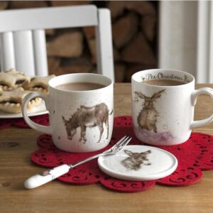 Royal Worcester Wrendale Designs Gentle Jack Mug | 14 Ounce Large Coffee Mug with Donkey Design | Made from Fine Bone China | Microwave and Dishwasher Safe